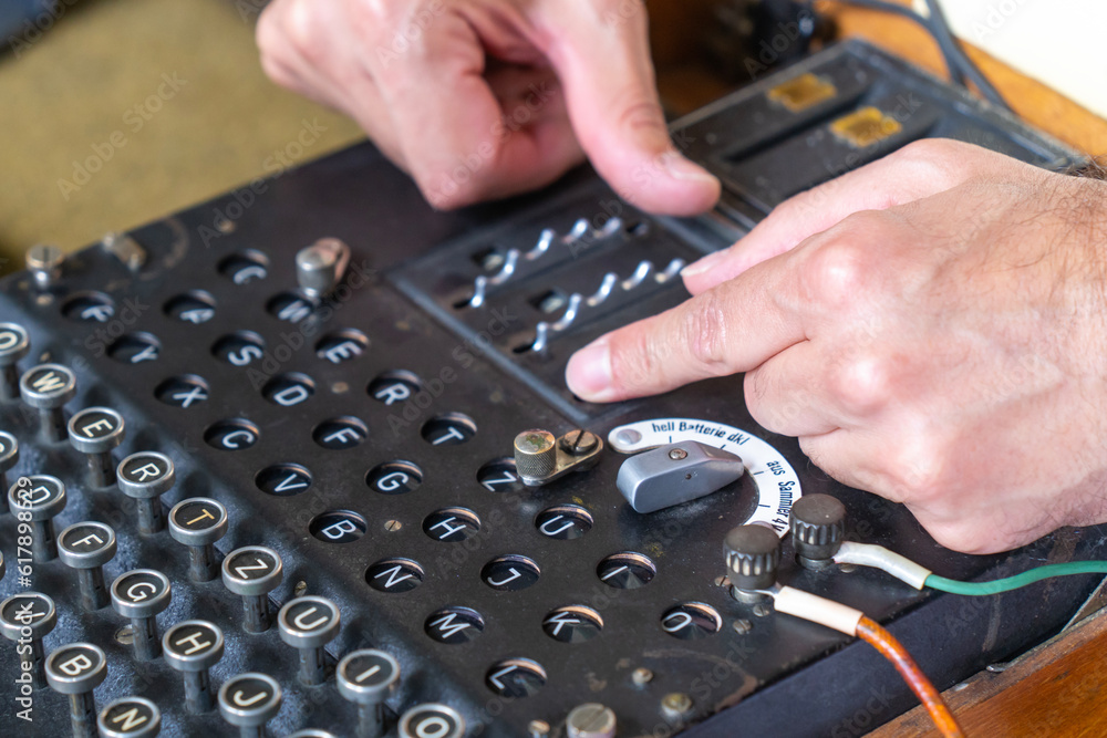 Enigma, the German cipher machine created for sending messages during ...
