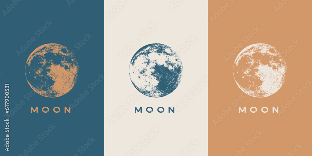 Vetor de Celestial Logo design, Moon logotype, Minimal logo, Satelite ...