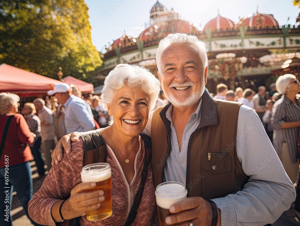 Beautiful sweet happy retired gray haired senior couple laughing ...