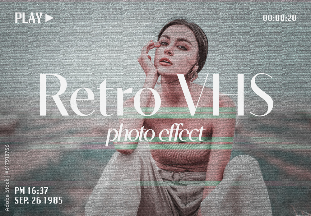 Retro VHS Photo Effect Stock Template | Adobe Stock