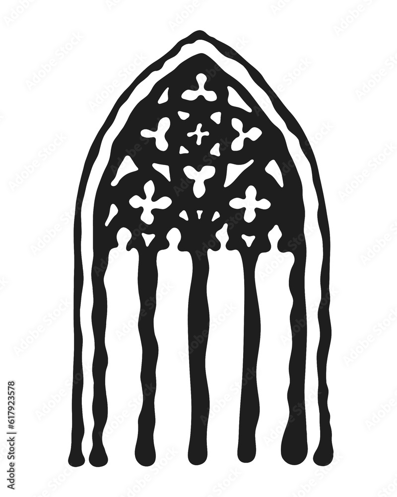 gothic window tracery, medieval cathedral architecture element, church ...