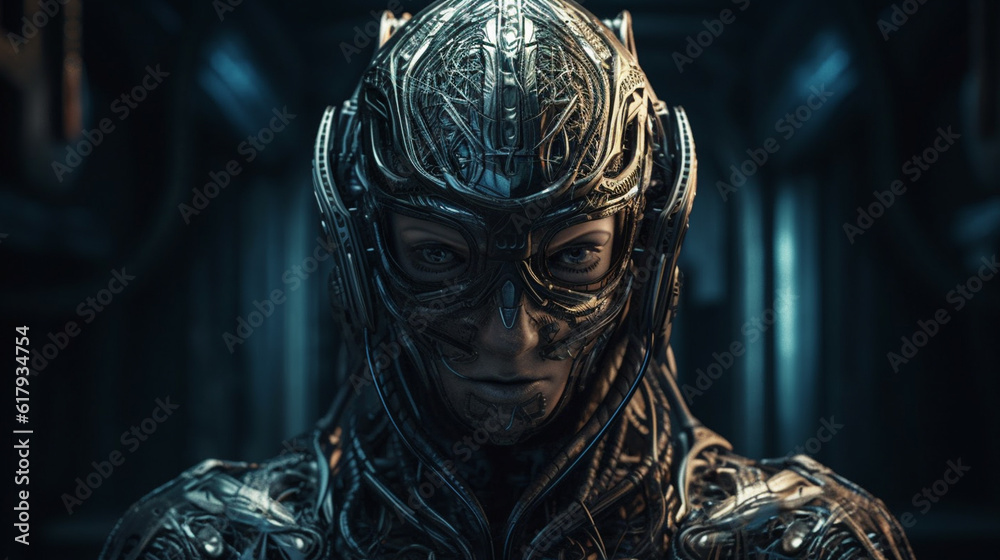 An illustration of a stylized giger like alien energy tehnology ...