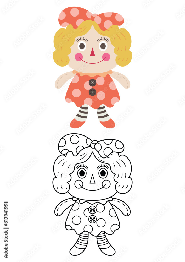 Doll cute vector illustration cartoon isolated on white background ...