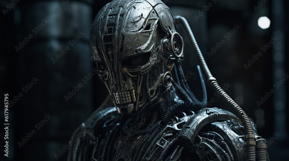 An illustration of a stylized giger like alien energy tehnology ...