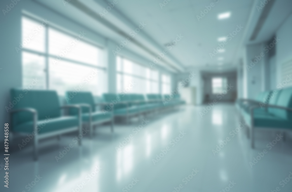 Blurred hospital interior medical background AI generated Stock ...