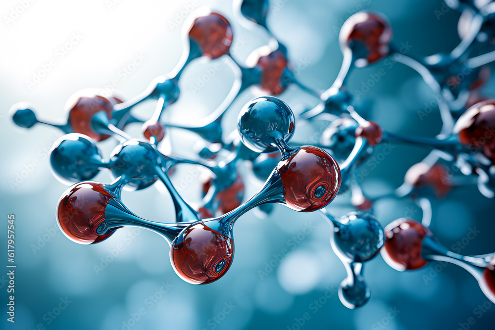 Realistic molecule or atom, Abstract structure for Science or medical ...