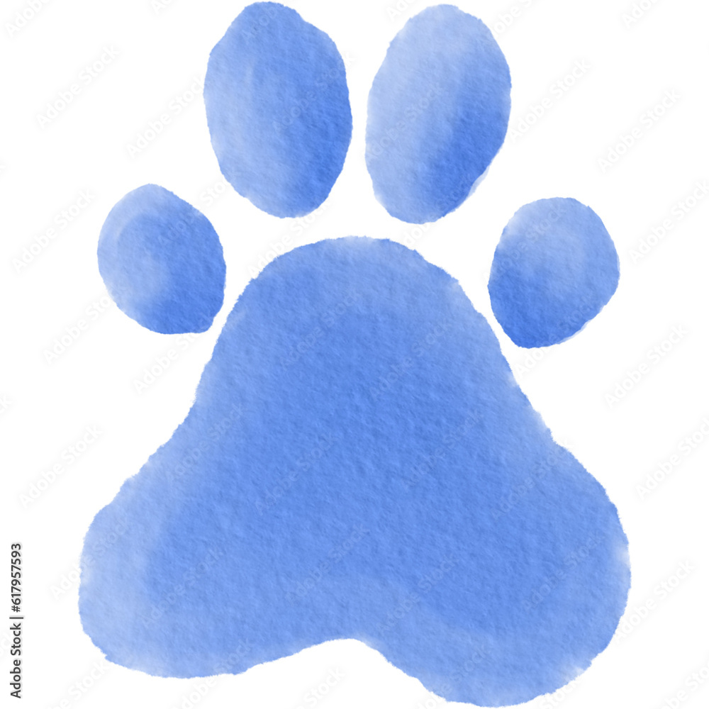 Watercolor Paw Print Clipart, Cat And Dog Paws Clipart png Stock ...