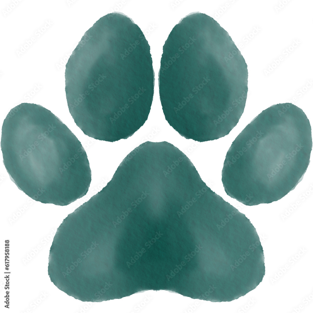 Watercolor Paw Print Clipart, Cat And Dog Paws Clipart png Stock ...