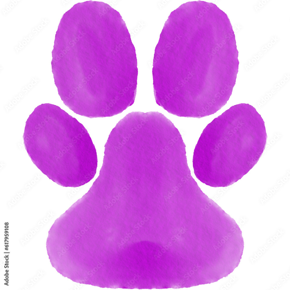 Watercolor Paw Print Clipart, Cat And Dog Paws Clipart png Stock ...
