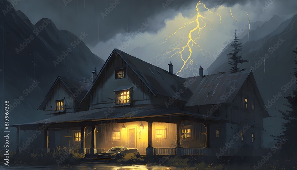 It was a dark and stormy night Rain pelted the tall loft windows in a ...