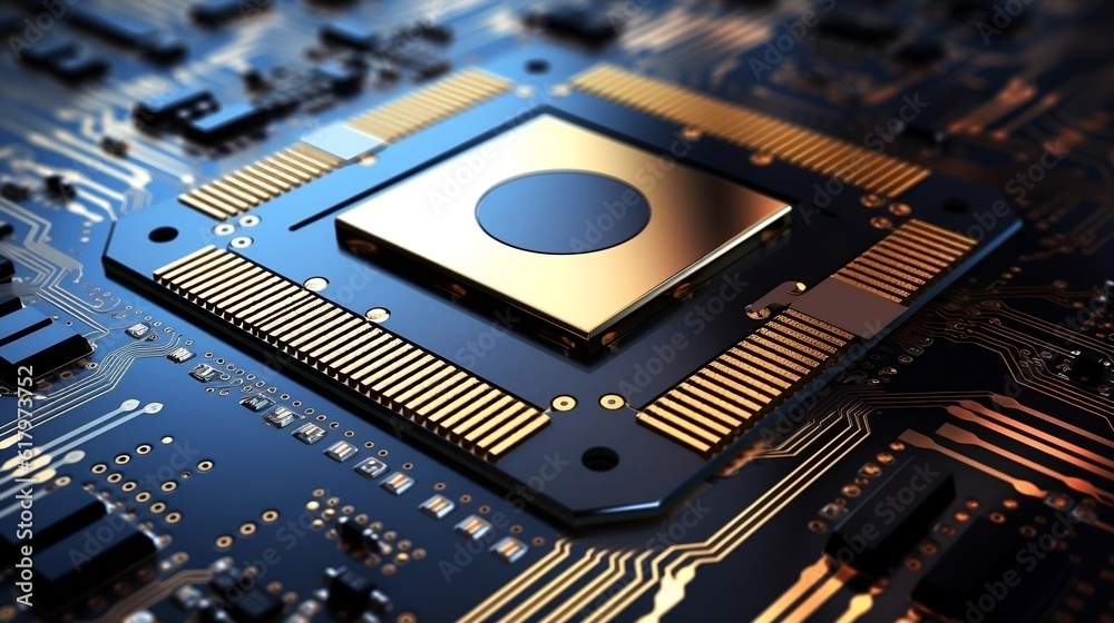 Modern AI Chip Design. Creative Illustration, 8K Stock Illustration ...