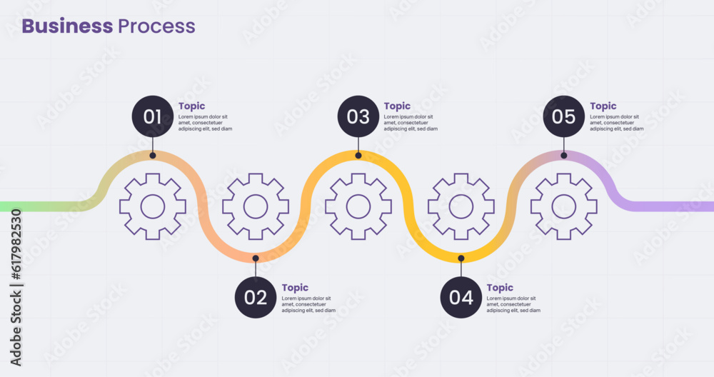 infographic roadmap diagram template for 5 step business process ...