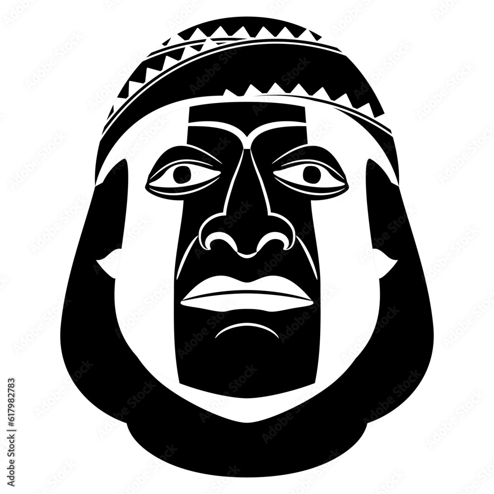 Head of a Moche man. Native American art of ancient Peru. Indigenous ...