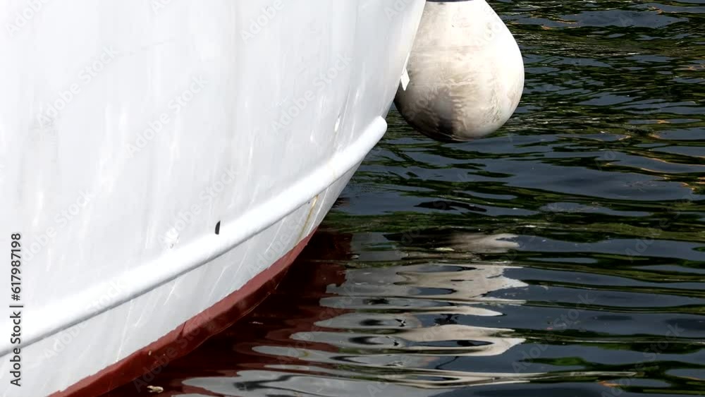 Stockvideo Stockholm, Sweden Water ripples under the hull of a ship ...