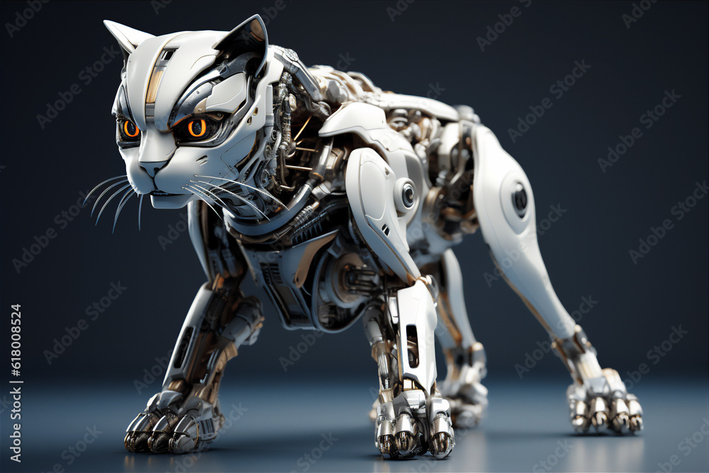 Robot Cat illustrations, create using generative AI tools Stock ...