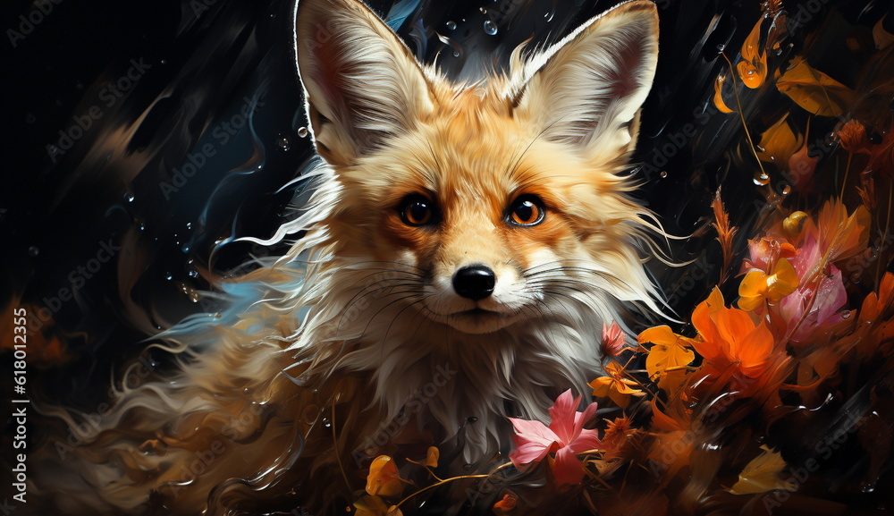 An enchanting portrait of a fennec fox, captured in a mesmerizing ...