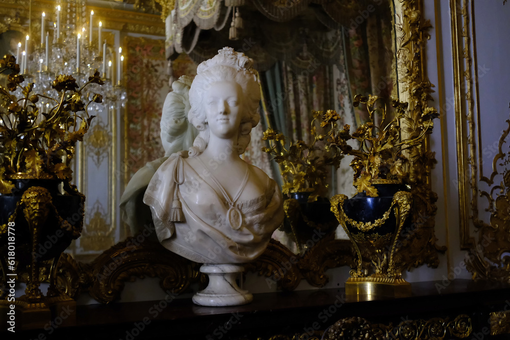 VERSAILLES, FRANCE - AUGUST 28, 2022: Marie Antoinette Statue at ...