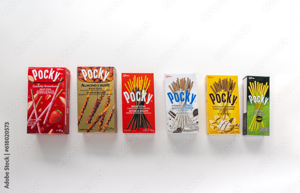 Calgary, Alberta, Canada. Jun 25, 2023. Several different boxes of ...