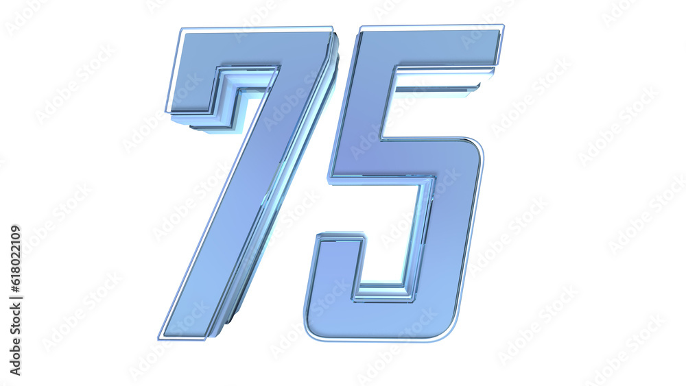 Clean design 3d number 75 Stock Illustration | Adobe Stock
