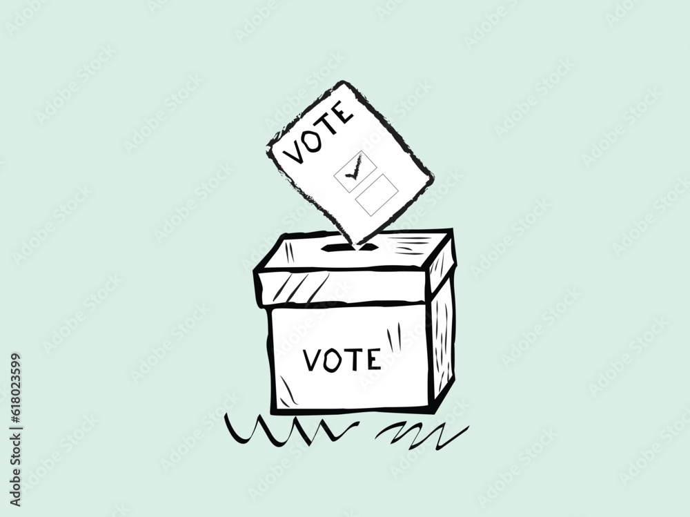 Ballot Paper Voting System for Election Illustration with Voting Slip ...