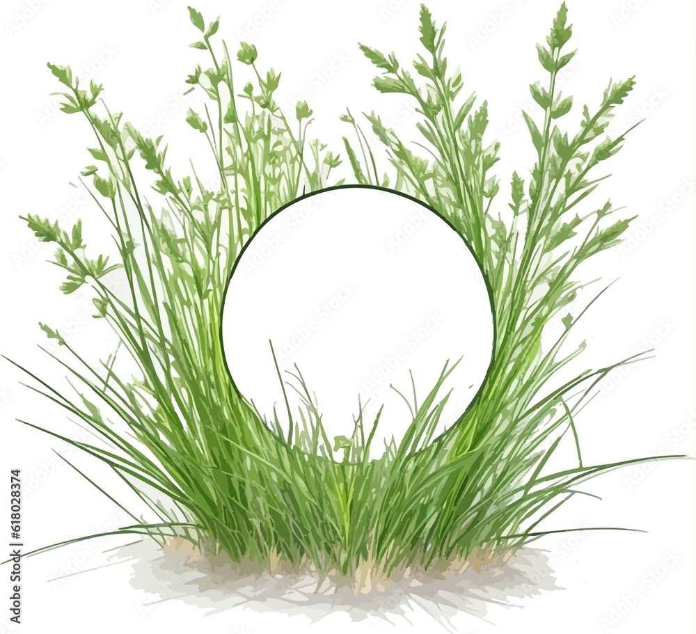 Green Grass Round Logo Vector Stock Illustration | Adobe Stock