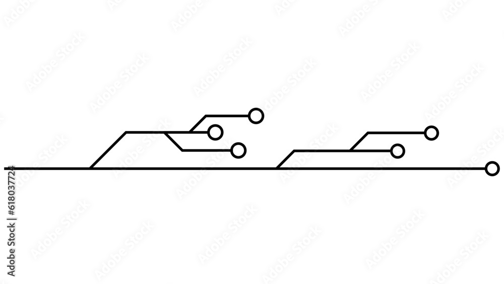 Printed circuit board PCB tracks isolated on white background ...