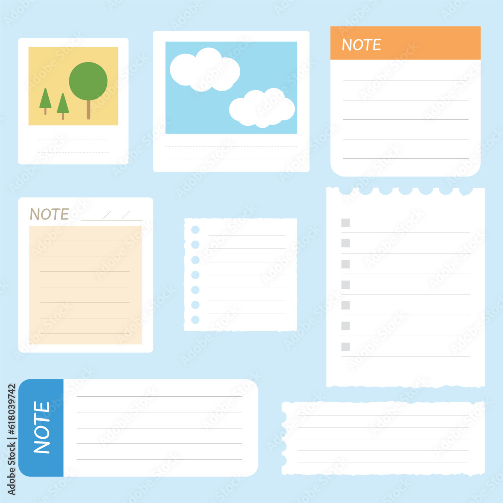 Note can writing record and reminders. Checklist note and photo memo ...