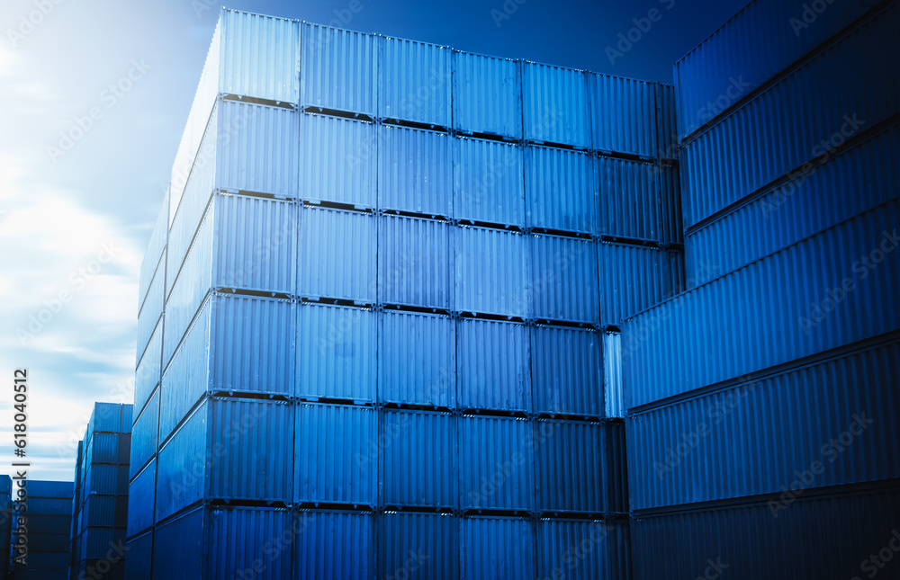 Containers Cargo Shipping. Handling of Logistic Transportation Industry ...