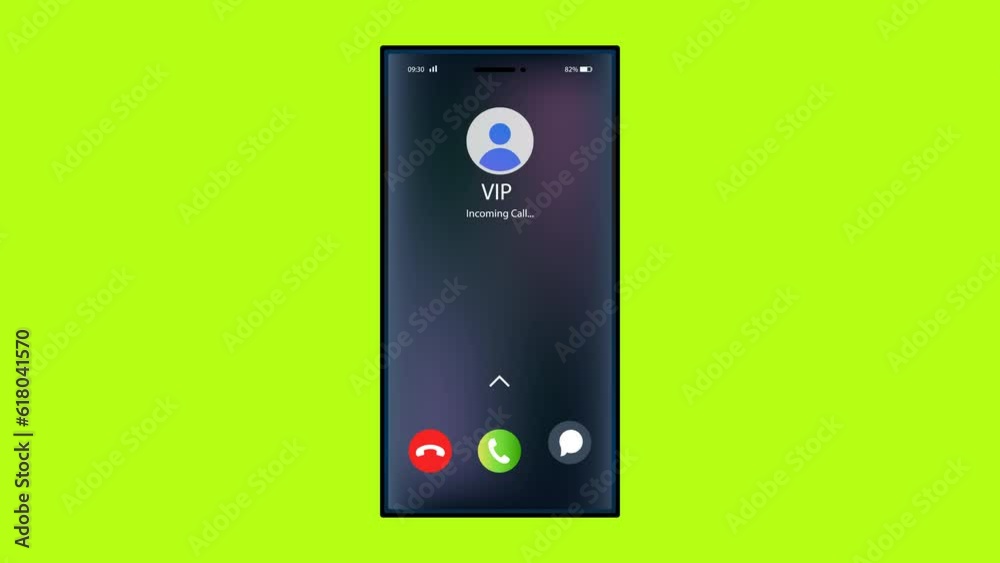 Incoming Call with Accept and Decline Option animation on Green screen ...