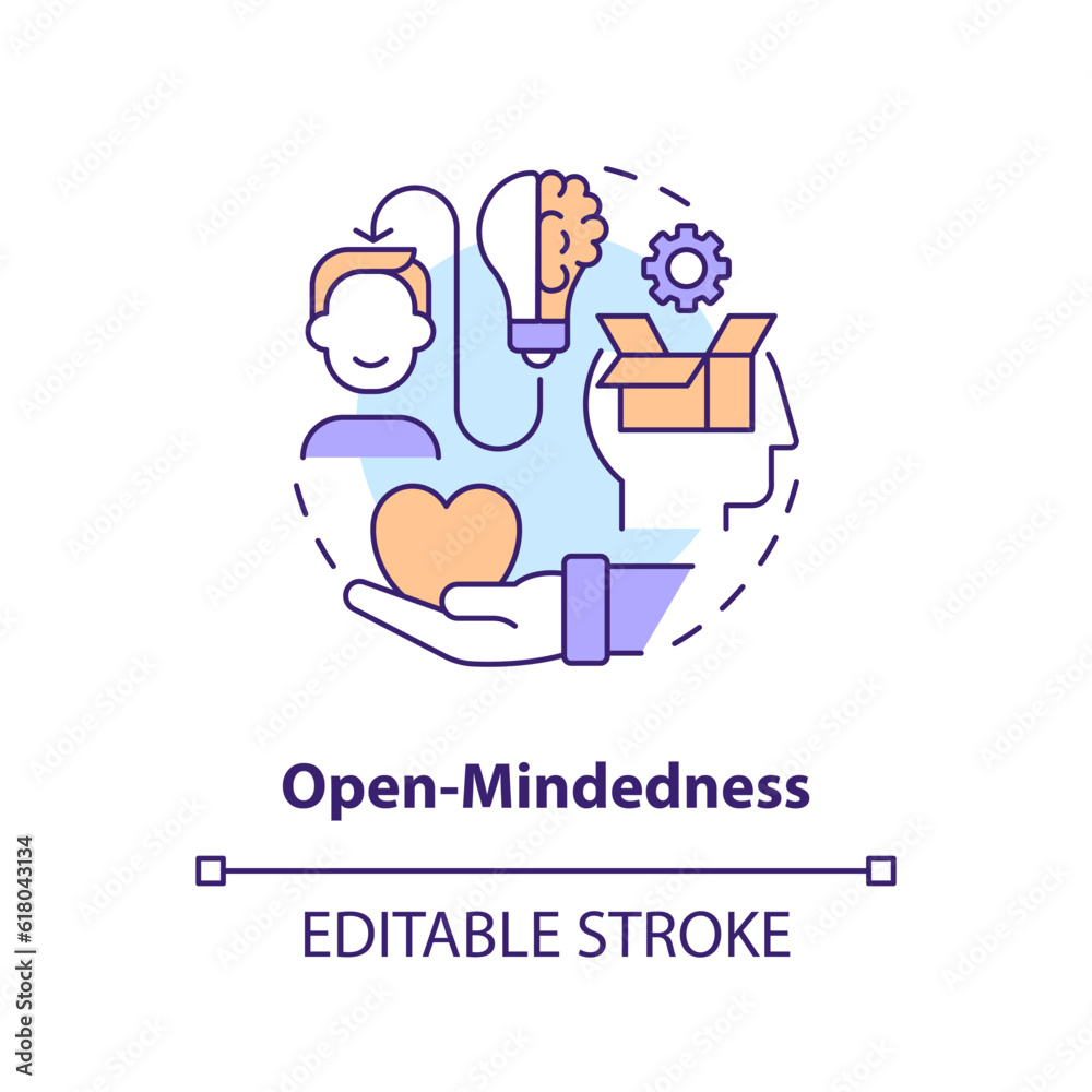 Open mindedness concept icon. Different perspective. Drive change ...
