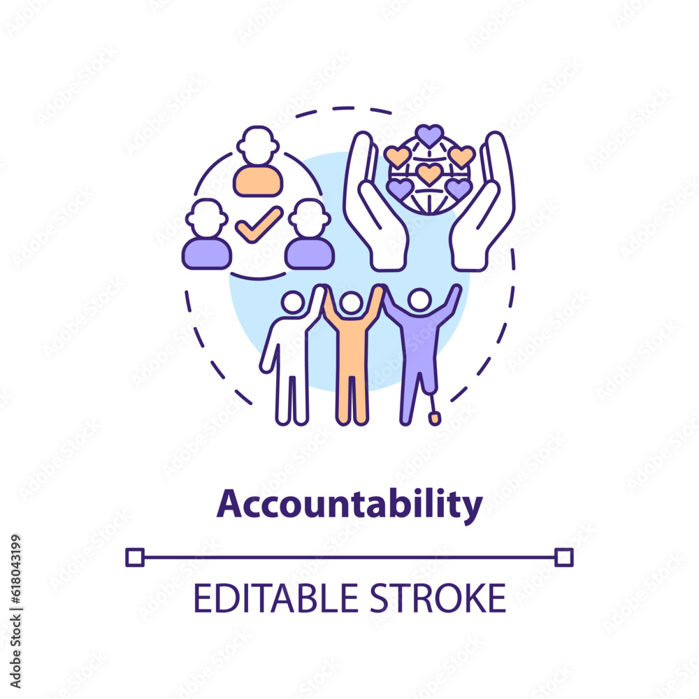 Accountability concept icon. Diversity and inclusion. Equal opportunity ...