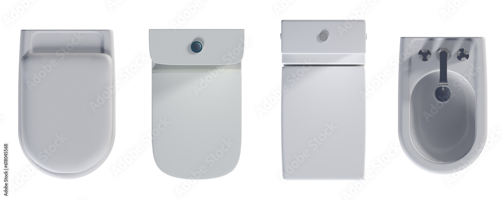 lavatory pan isolated on transparent background, bidet, 3D illustration ...