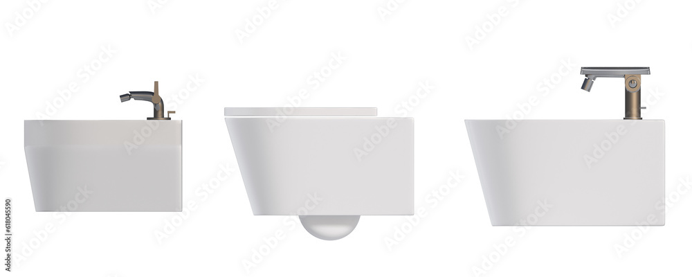 lavatory pan isolated on transparent background, bidet, 3D illustration ...