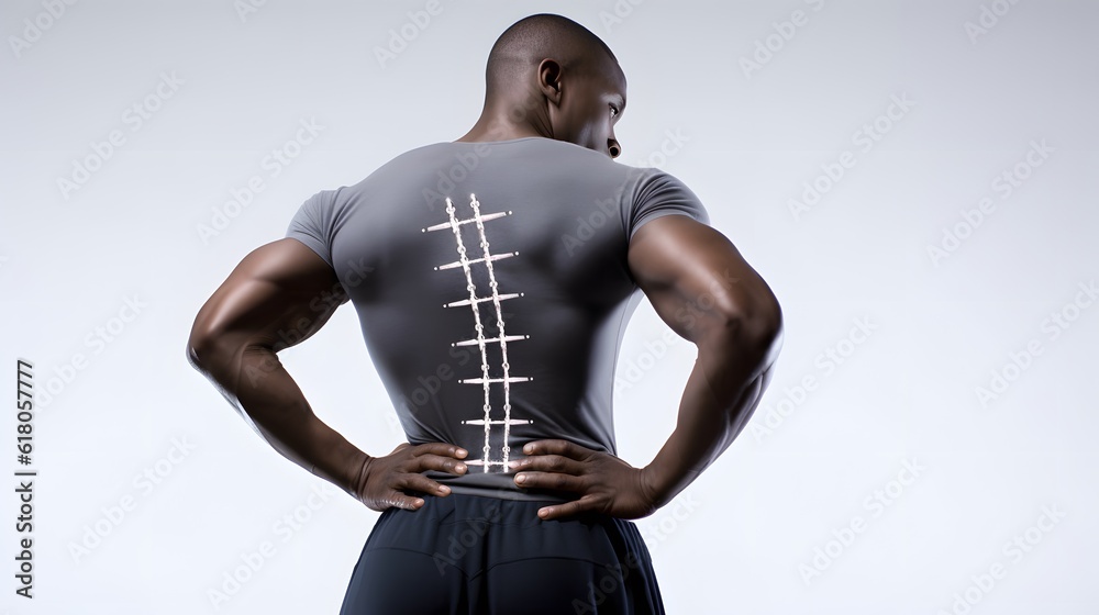 Spine problems. back pain and lower back view. pinched nerve ...