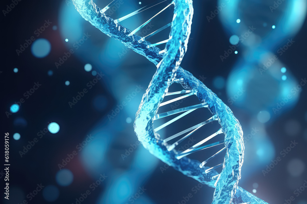 Close-up of dna chain from pure water. Creative concept for ...