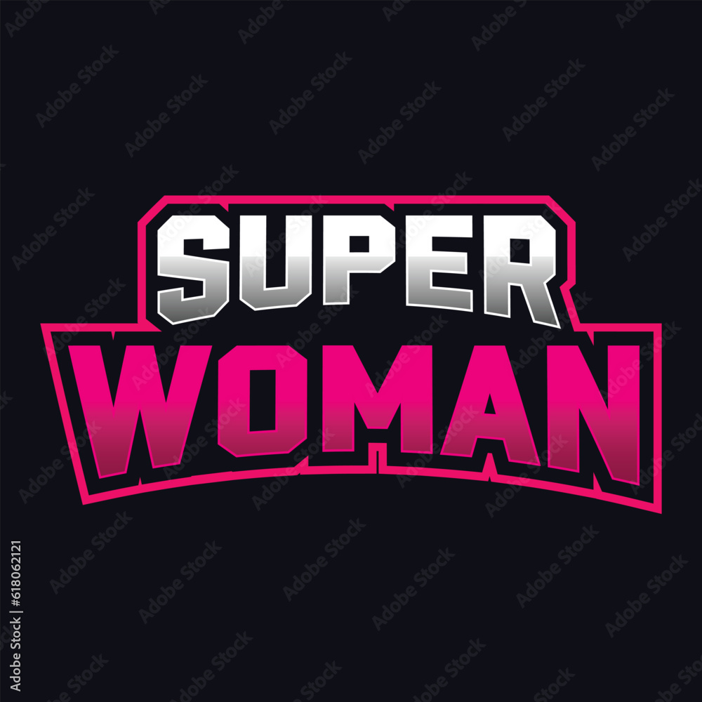 Vector superwoman text logo design, editable template Stock Vector ...