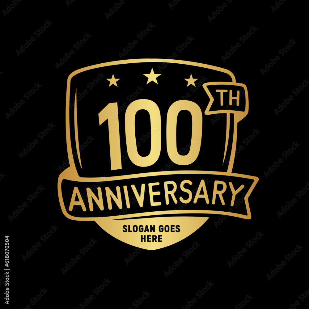 100 years anniversary celebration shield design template. 100th ...