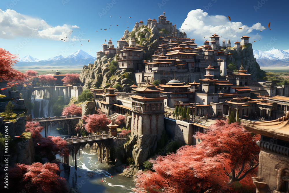 Potala Palace, incorporating elements of traditional Tibetan art ...