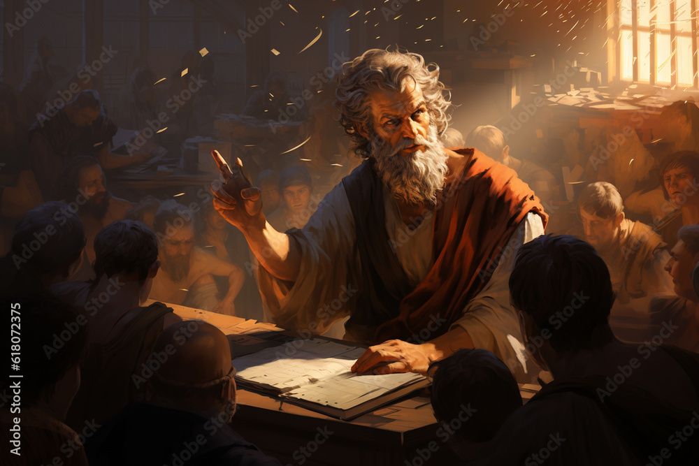 An artistic representation of Epictetus, the Stoic philosopher ...