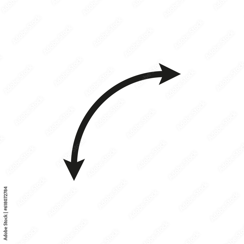 Dual semi circle arrow. Vector illustration. Semicircular curved thin ...