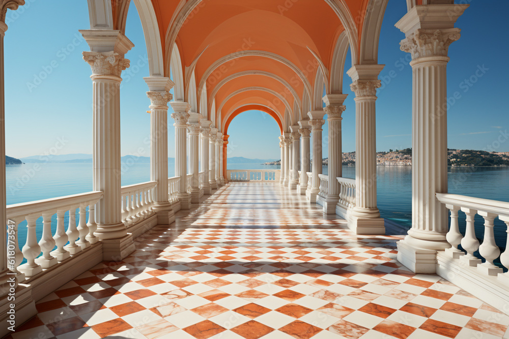 A minimalist representation of a Roman Colonnade, using simple ...