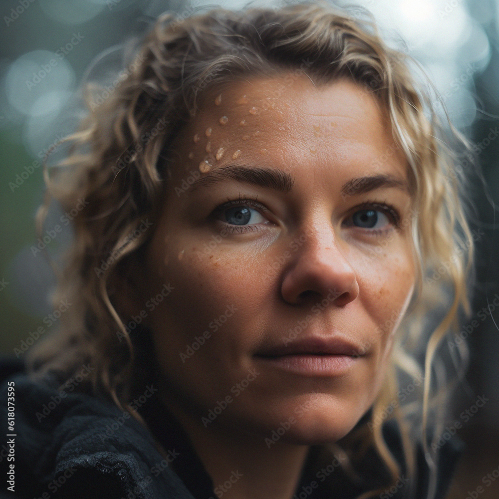 Natural, real person portrait and closeup of a woman, girl or female ...