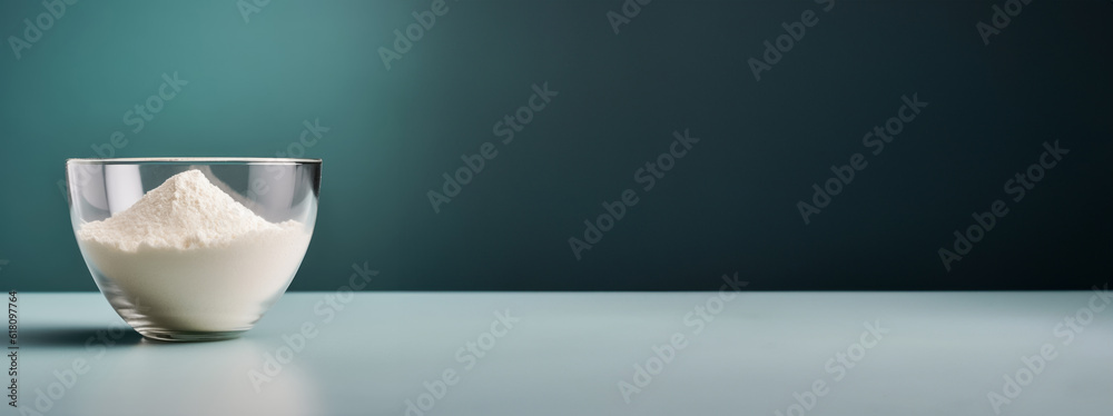 Natural collagen background, in a powder, with a copy space, mockup for ...