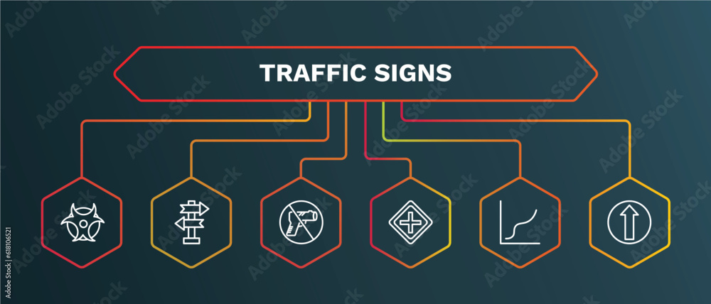 set of traffic signs white thin line icons. traffic signs outline icons ...