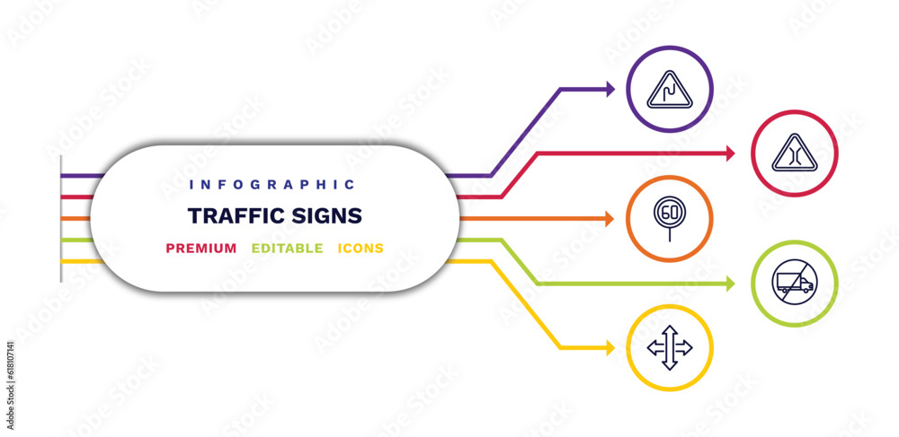 set of traffic signs thin line icons. traffic signs outline icons with ...
