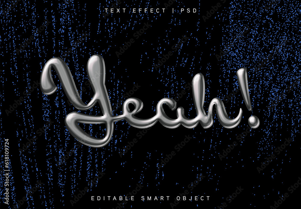 Liquid Chrome Text Effect Stock Template | Adobe Stock