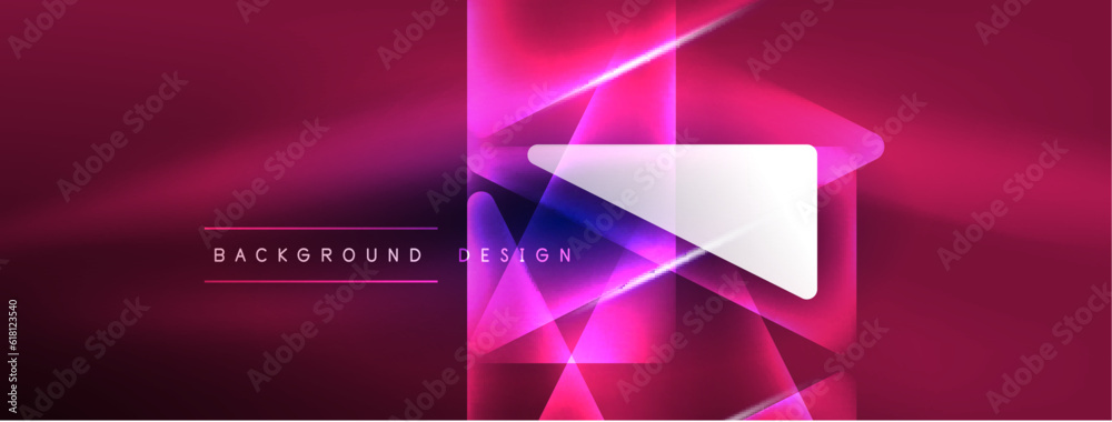 Neon lights hacking geometric background, virtual reality or artificial ...