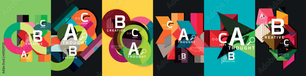 Sleek background design with geometric shapes, options, steps, or ...