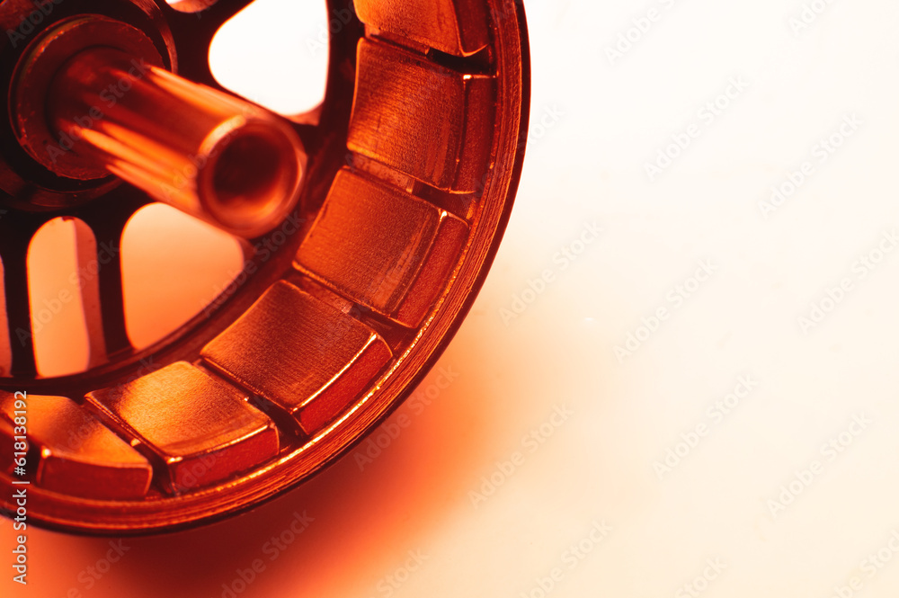 Brushless motor stator BLDC for a close-up of an airplane model on a ...