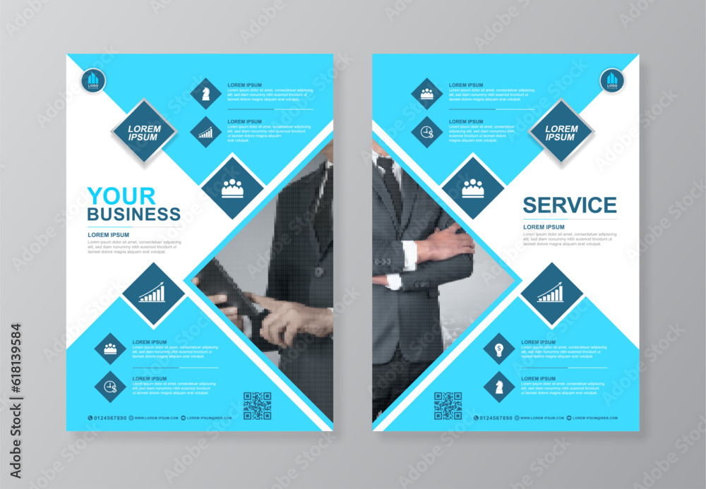 Corporate business cover and back page a4 flyer design template for ...